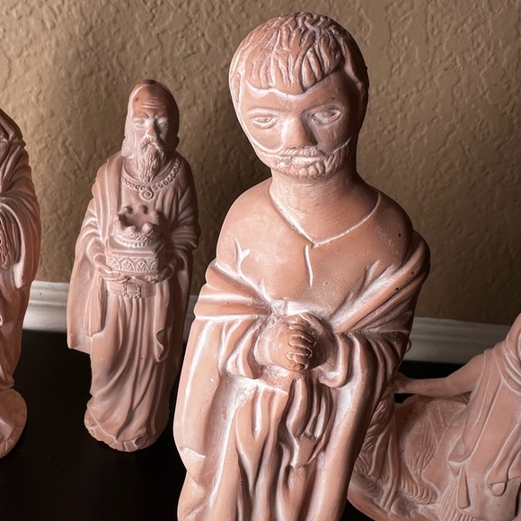 Holiday | Vintage Terracotta Nativity Crche 9 Piece Set Christmas Decor ...